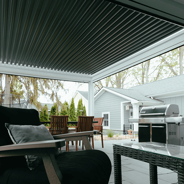StruXure Pergola with Motorized Screens in Plymouth, MI | Skyview Detroit